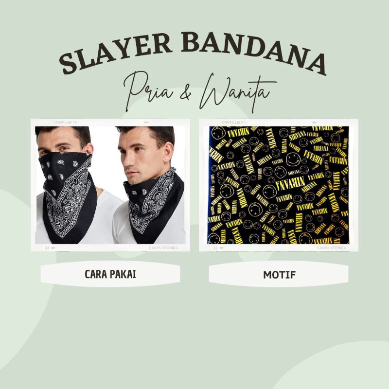 Jual Slayer Bandana Ikat Kepala Hitam Pria Motif Nirvana | Shopee Indonesia