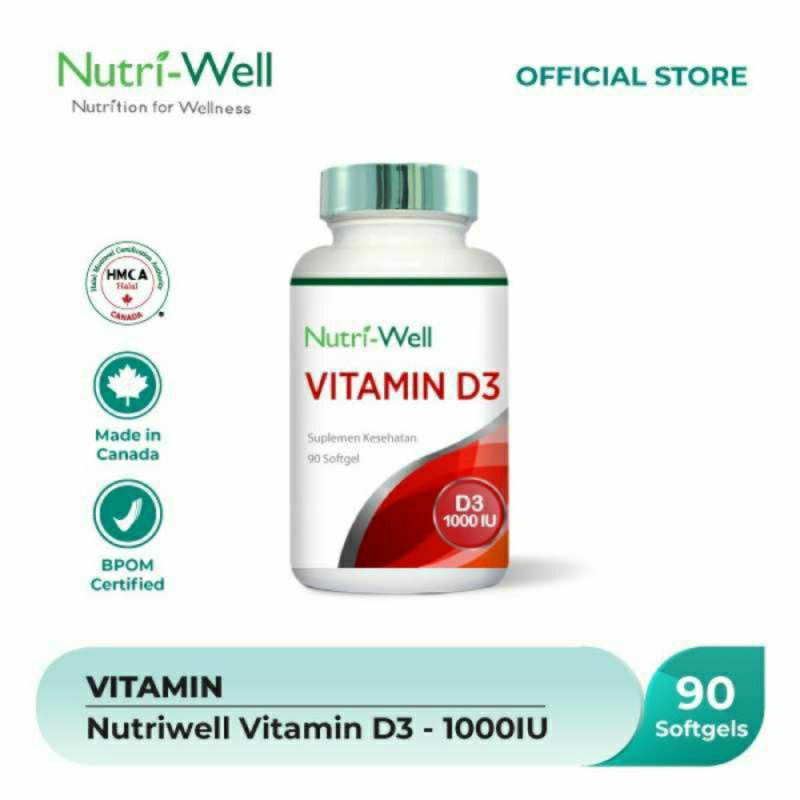 Jual Nutriwell Vitamin D3 1000 IU (90 Softgels) | Shopee Indonesia