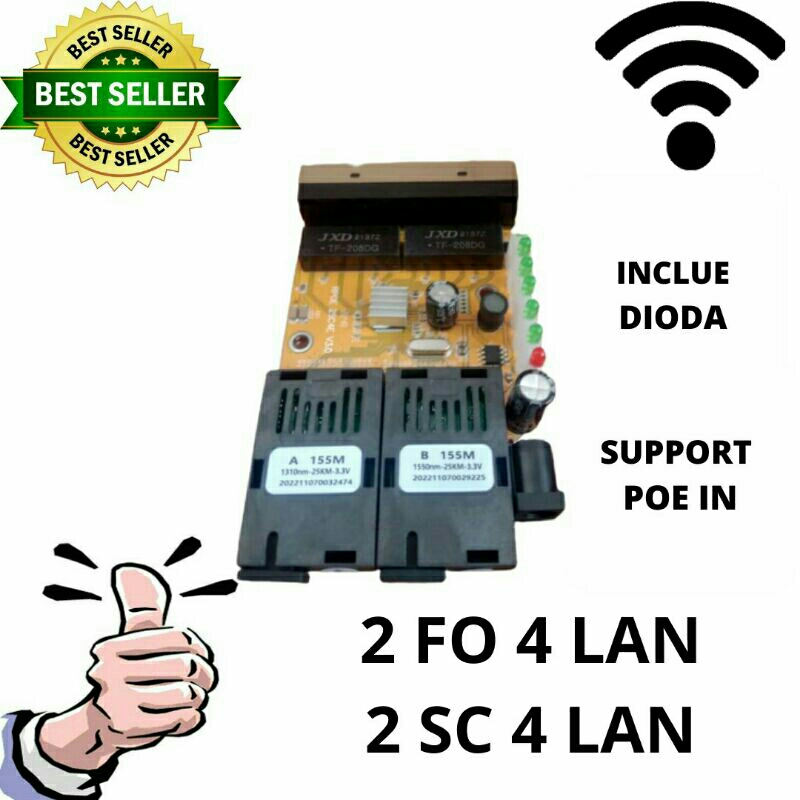 Jual MEDIA 2 SC 4 LAN 10/100 PCB KUNING | Shopee Indonesia