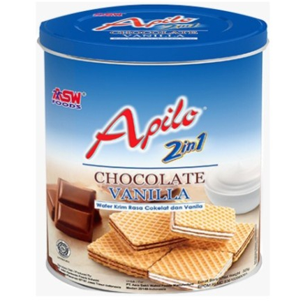 Jual APILO WAFER COKELAT VANILLA KALENG 325GR | Shopee Indonesia