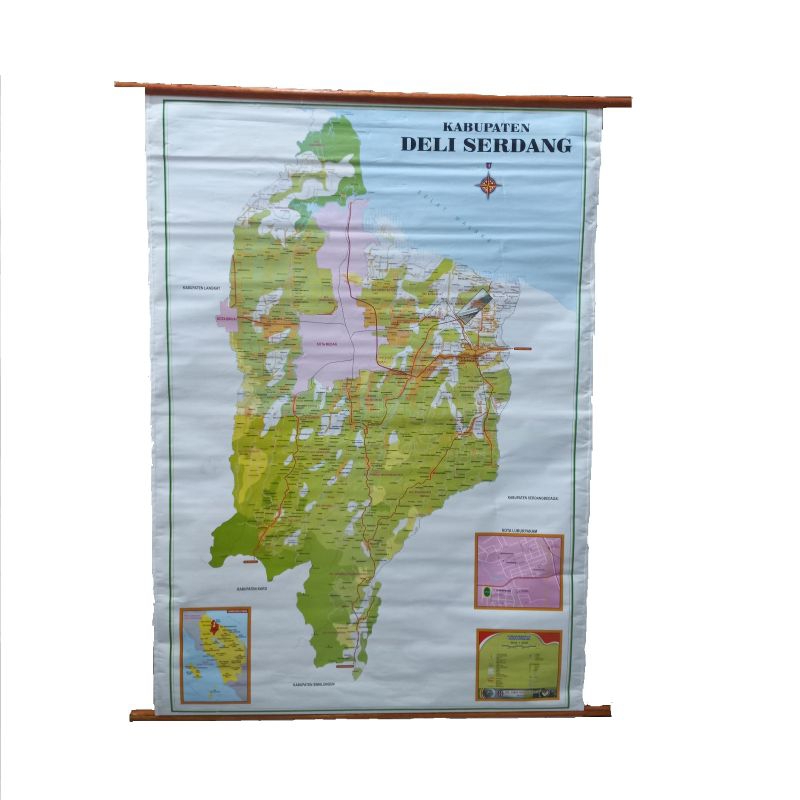 Jual Peta Kabupaten Deli Serdang Bingkai Dan Peta Kabupaten Deli ...