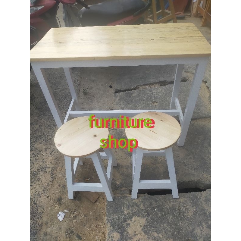 Jual meja makan meja cafe set 2 kursi 110×50×75cm full kayu jati Belanda | Shopee Indonesia