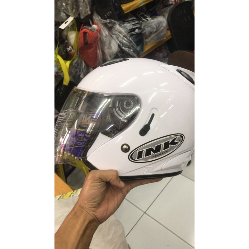 Jual HELM INK CENTRO REPLIKA PUTIH DOUBLE VISOR | Shopee Indonesia