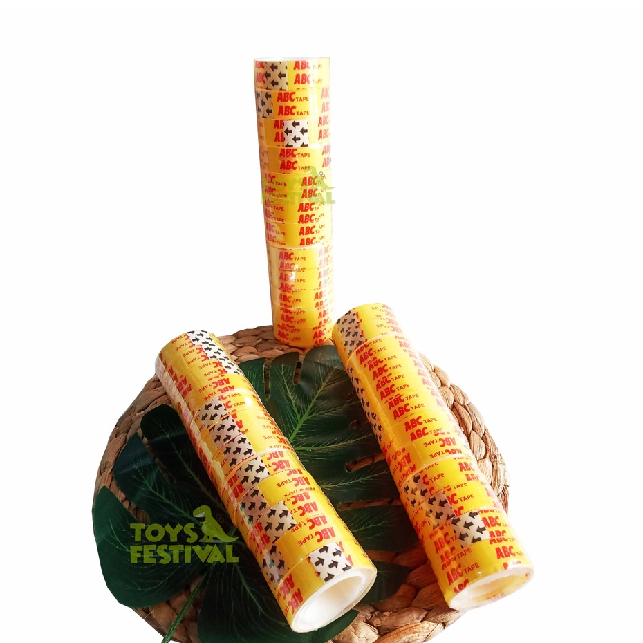 Jual 1 Lusin/12 roll Isolasi Isolatip Selotip Tape Bening Ukuran Kecil ...