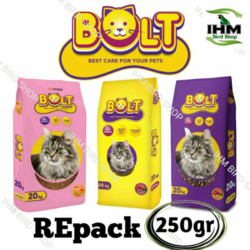 Jual Bolt Makanan Kucing Repack 250gr Bolt Cat Food Kibble Ikan ...