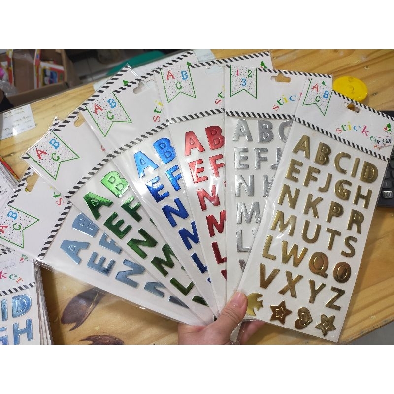 Jual STICKER STIKER ABC BALON FOIL TIMBUL/STICKER ALPHABET TIMBUL ...