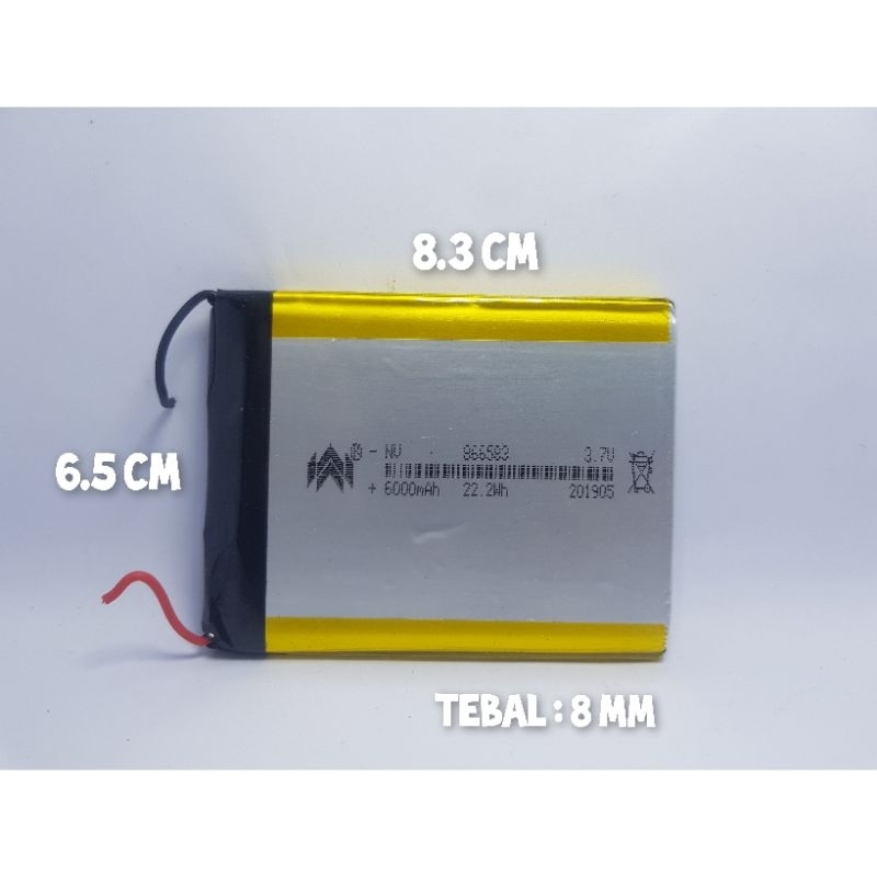 Jual Baterai battery polymer 6000 mAh 3.7v | Shopee Indonesia