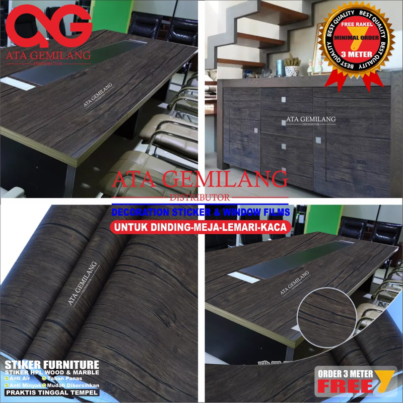 Jual Stiker Meja Kayu Wallpaper Dinding Dapur Lebar 122Cm/Stiker Pintu ...
