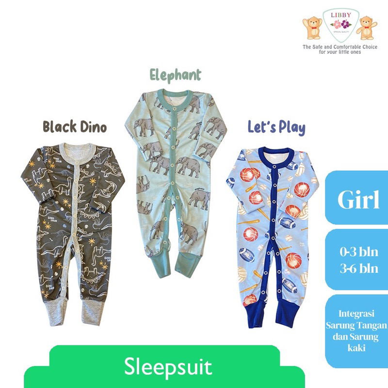 Jual LB013 Libby Sleep Suit Premium 6-9 Bln Jumpsuit Piyama Baju Tidur Bayi Laki Laki Cowok ...