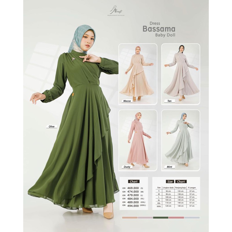 Jual Bassama Dress AR RAFI Gamis Baby Doll Polos | NAYAHIJAB | Shopee ...