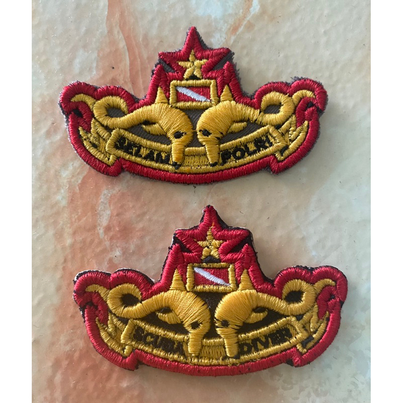 Jual Logo Secuba //Selam Polri Bintang Bordir Timbul | Shopee Indonesia