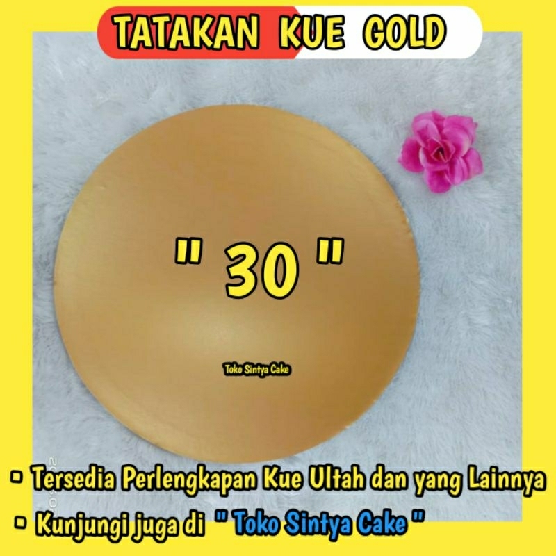 Jual Tatakan Kue Gold Bulat 30 Cm Alas Kue Ulang Tahun Gold Premium Shopee Indonesia