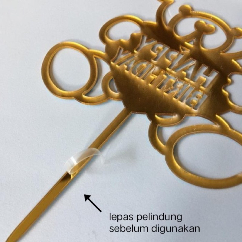 Jual topper happy birthday gold part 2 / toper ulang tahun / topper ...