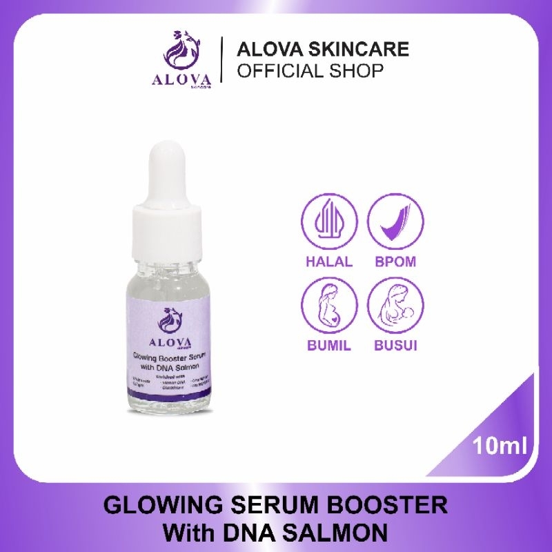 Jual GLOWING BOOSTER SERUM With DNA SALMON ALOVA SKINCARE BPOM / SERUM ...