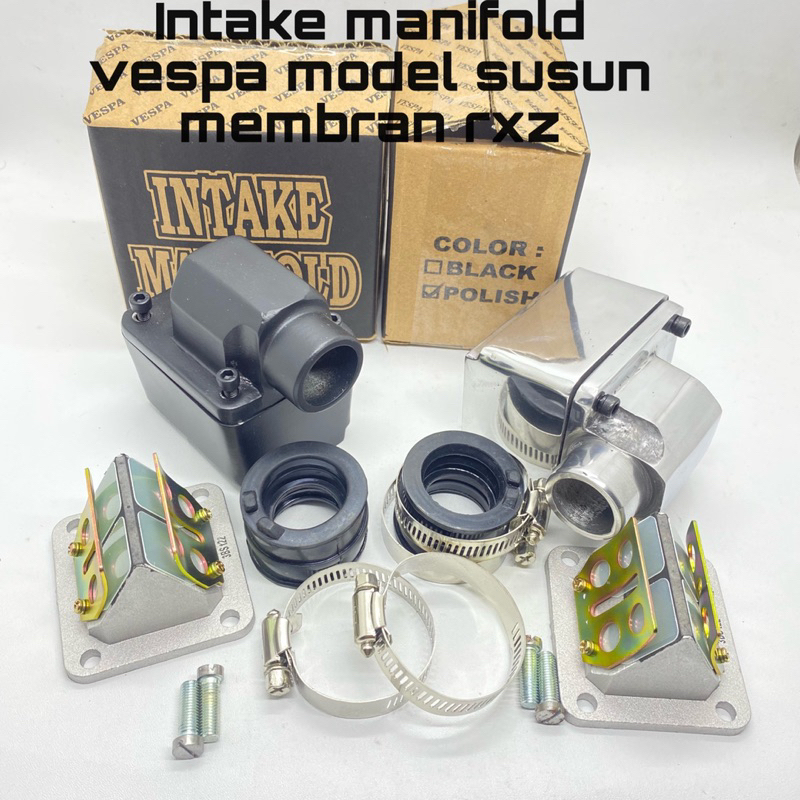 Jual Intake Manifold Manifol Susun Vespa Komplit Membran Rxz | Shopee ...