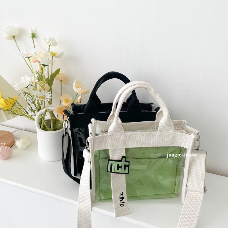 Jual Free Custom name Minnah Bag PVC PREMIUM 민나 가방 PVC BAG TAS KONSER TAS TRANSPARAN TAS KPOP ...