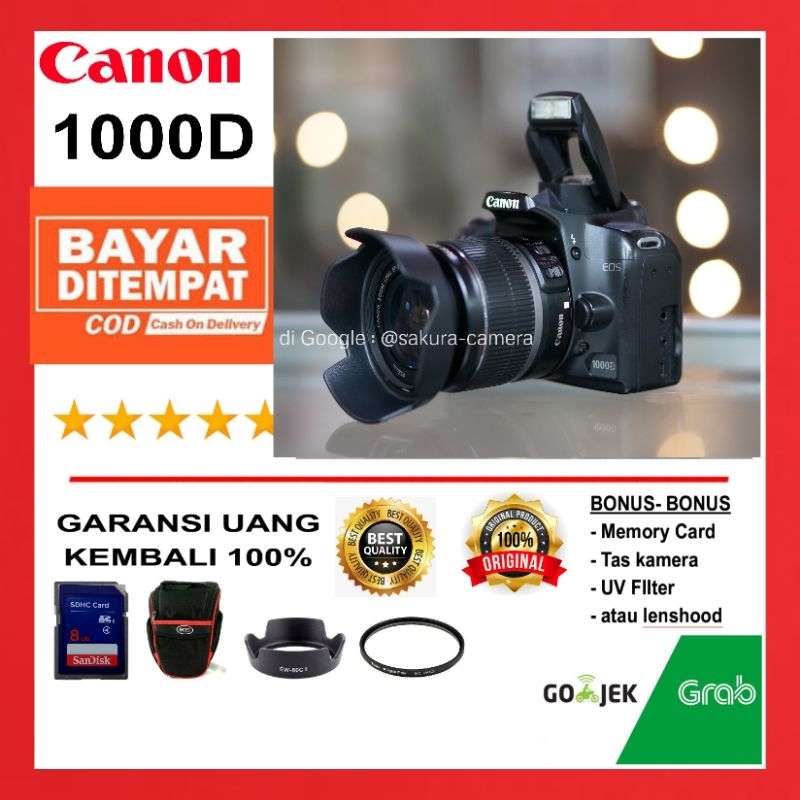 Jual Canon Eos 1000d kit 18-55mm | Shopee Indonesia