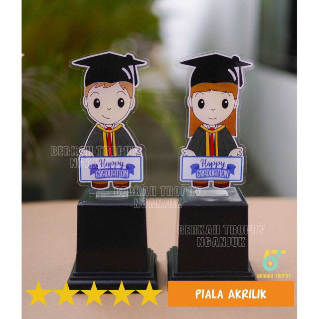 Jual Piala Wisuda Murah (Non Hijab)/Piala Tk Wisuda/Kartun Wisuda/Happy ...