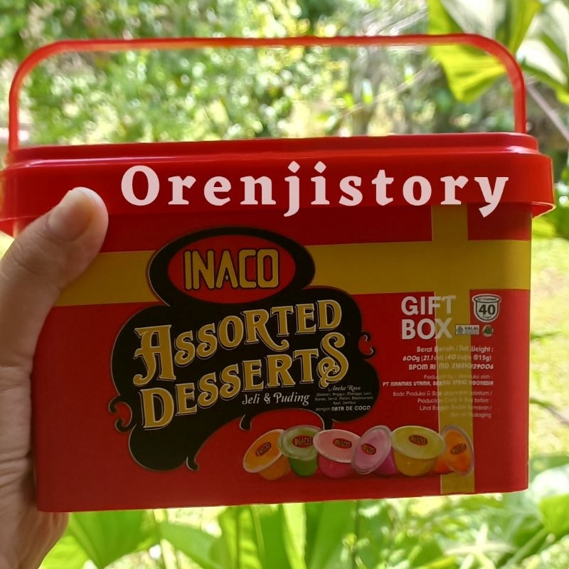 Jual inaco jelly n puding assorted dessert gift box isi 40 pcs 600gr ...