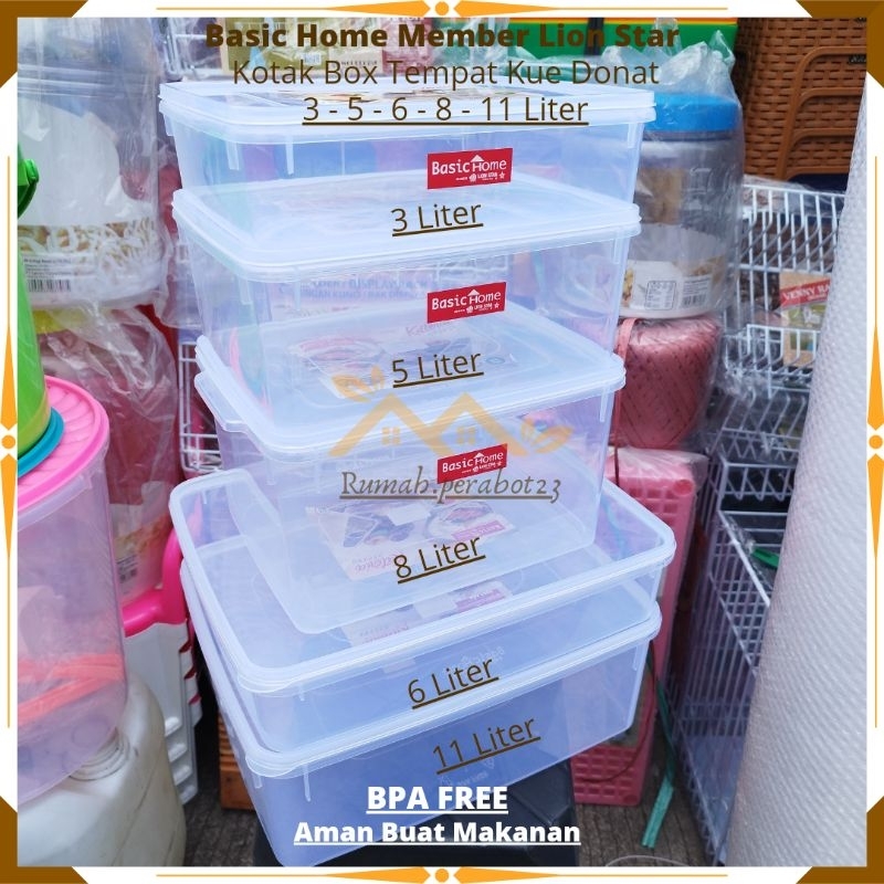 Jual Basic Home Member Lion Star Box Kotak Penyimpanan Tempat Kue Donat 3 - 4 - 5 - 6 - 8 - 11 ...