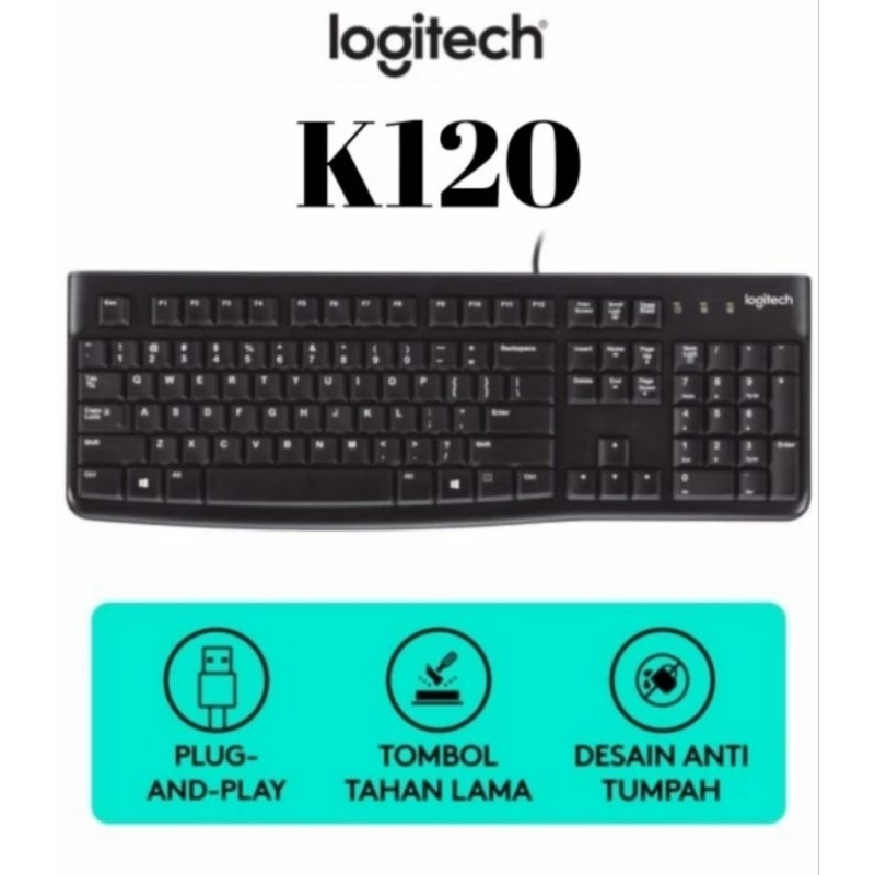 Jual KEYBOARD USB LOGITECH K120 - LOGITECH K120 ORIGINAL | Shopee Indonesia
