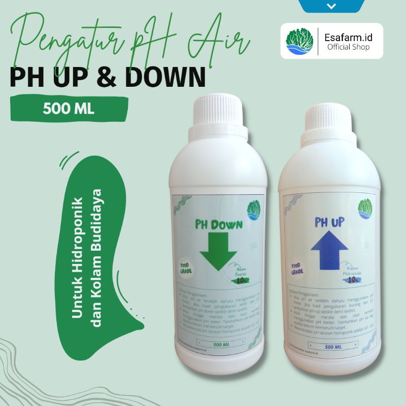 Jual pH up dan pH down 500 ml - Larutan Pengatur Penaik / Penurun pH Air Hidroponik dan Kolam ...