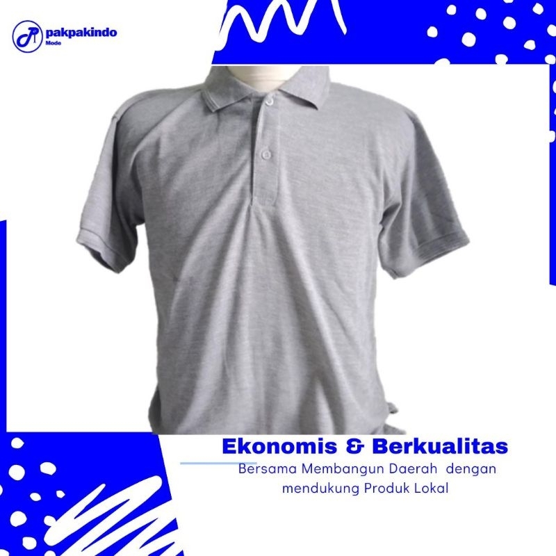 Jual BAJU KAOS POLO KERAH POLOS ABU-ABU GREY MISTY LENGAN PENDEK PRIA WANITA TERBAIK | Shopee ...