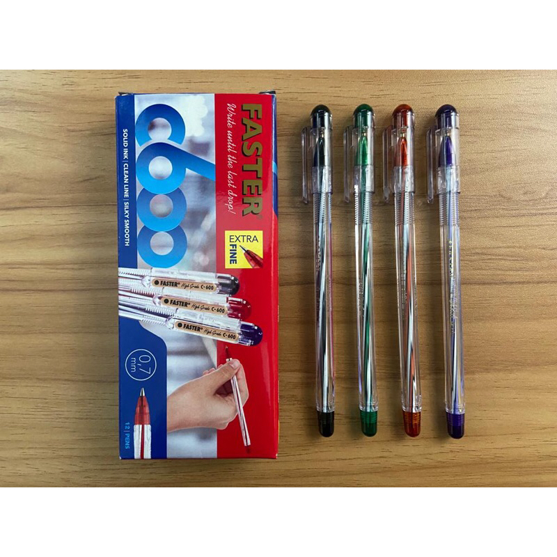 Jual Faster C600 Ballpint/Pulpen/Pena - 0.7MM Warna Hitam, Biru, dan ...