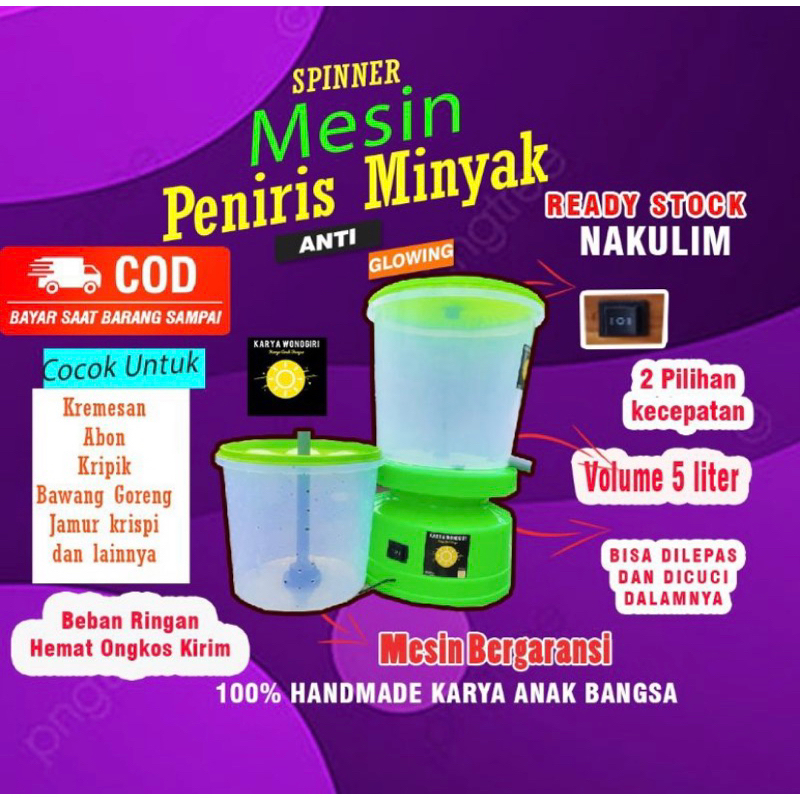 Jual spiner peniris minyak 5liter spinner minyak alat pengering alat ...