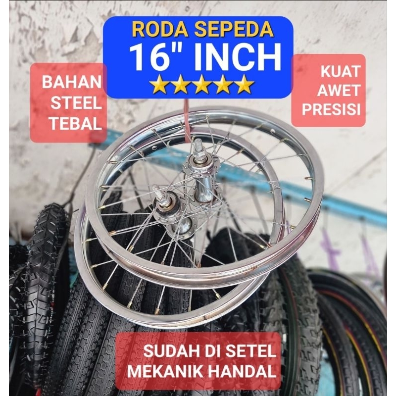 Jual RODA VELG SEPEDA ANAK WHEELSET 16 INCH MINI BMX GEROBAK DEPAN ...