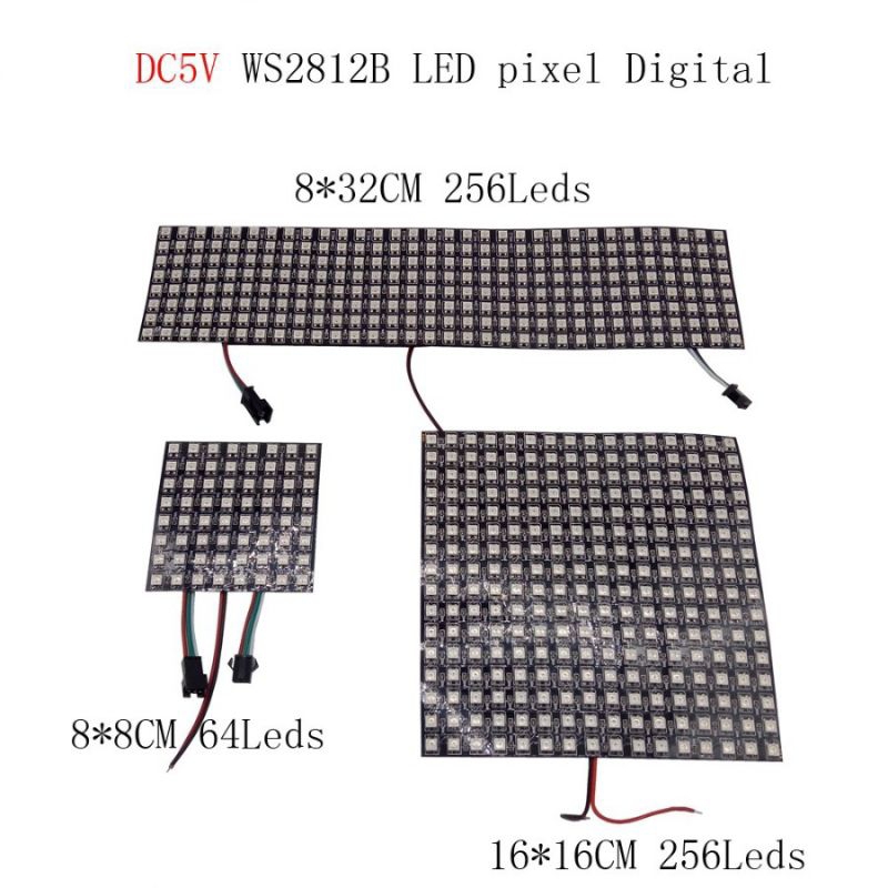 Jual Led Rgb Ws2812 Layar Panel 8x8 8x32 16x16 Matrix 5v 5050 Arduino