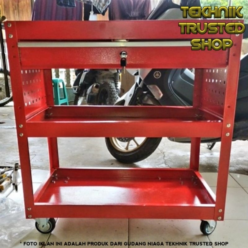 Jual Toolbox cabinet troley roda 1 laci + 2 dek rak perkakas mekanik ...