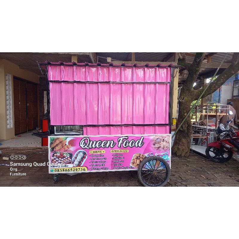 Jual gerobak dorong besi jualan/gerobak jualan es dorong/gerobak dorong ...