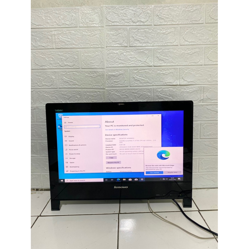 Jual AIO PC ALL IN ONE LENOVO CORE I7-3770S RAM 8GB HDD 1TB LAYAR 22 ...