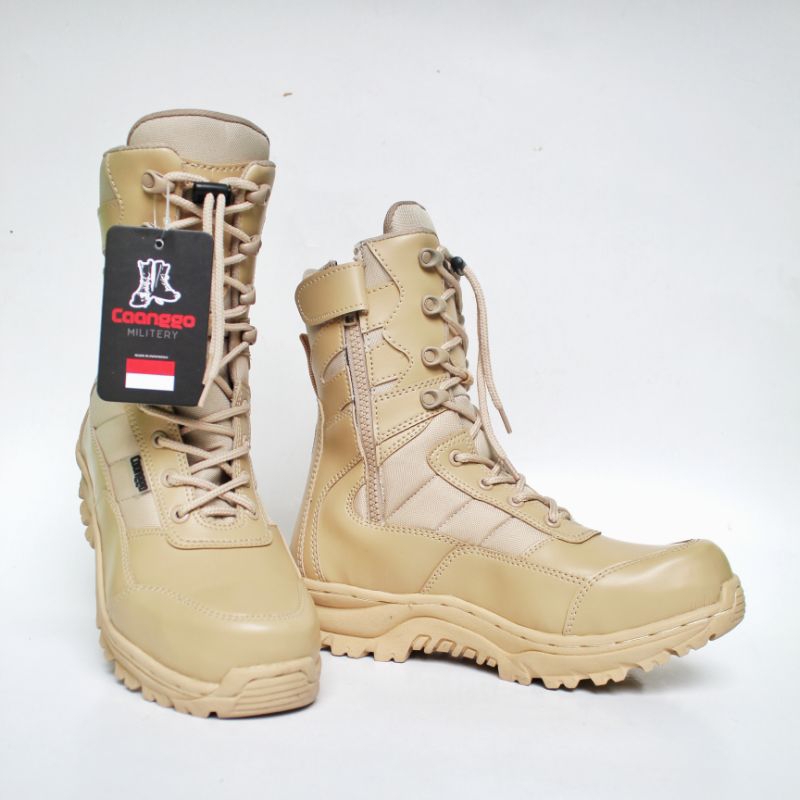 Jual sepatu pdl krem tactical safety boots pdl tni satpol pp satpam ...