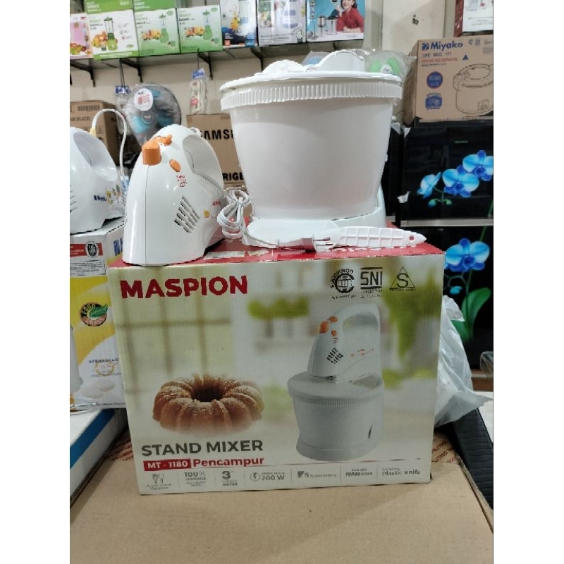 Jual MASPION Stand Mixer MT-1180 Putih | Shopee Indonesia