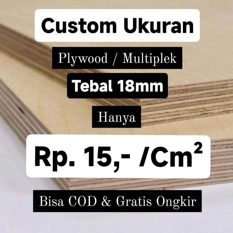 Jual triplek custom 18mm multiplek plywood halus furniture | Shopee ...