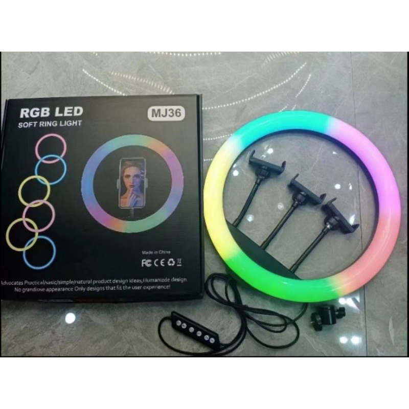 Jual RINGLIGHT MJ36 36CM RGB FULL COLORS SUPER TERANG LAMPU LIVE ...