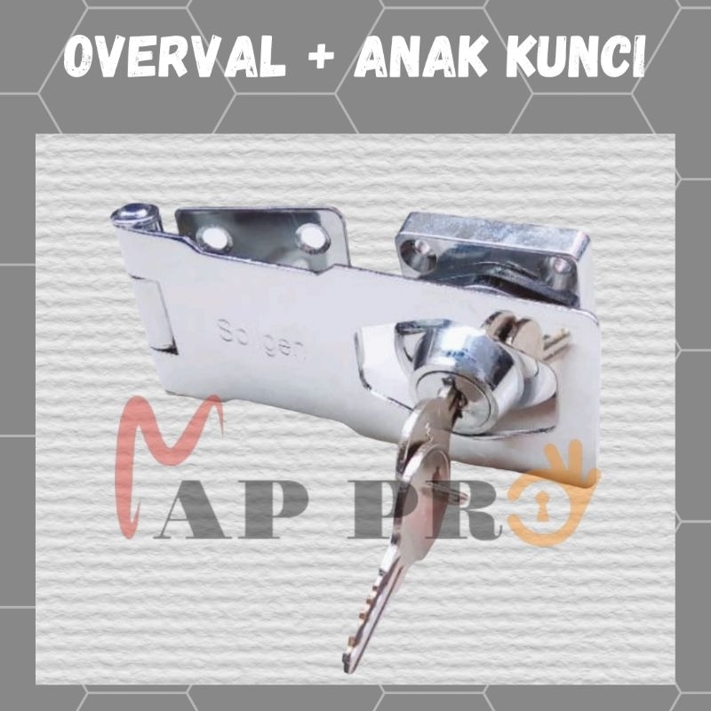 Jual Overval/Overpal/Grendel Stainless Steel + Anak Kunci ATS 3" Medium ...