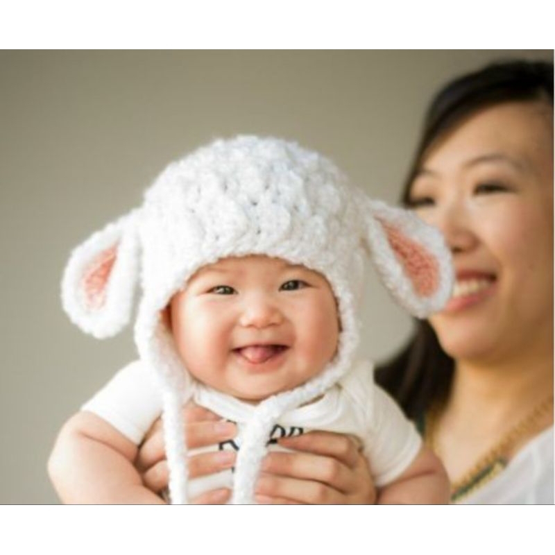 Jual Crochet LAMB DOMBA hat beanie 100% handmade topi domba | Shopee ...