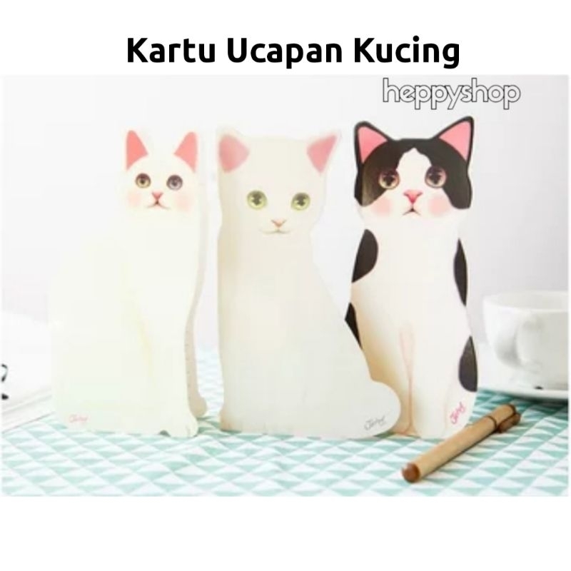 Jual Kartu Ucapan Kucing, Sitting Cat Card, Kartu Ucapan Unik Lucu ...