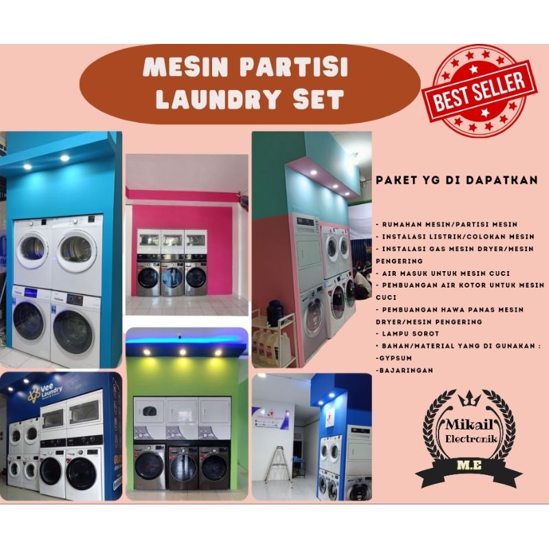 Jual PAKET INSTALASI PARTISI MESIN LAUNDRY PER STACK ( 1 SET / ATAS ...