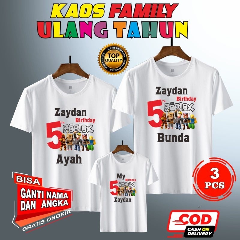 Jual BAJU KAOS KELUARGA | KAOS CUSTOM FAMILY CUSTOM ULANG TAHUN | KAOS ...
