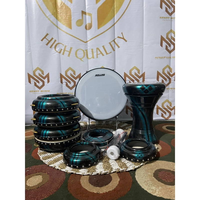 Jual PROMO Rebana Hadroh Motif Fullset Super Bonus Tas | Shopee Indonesia