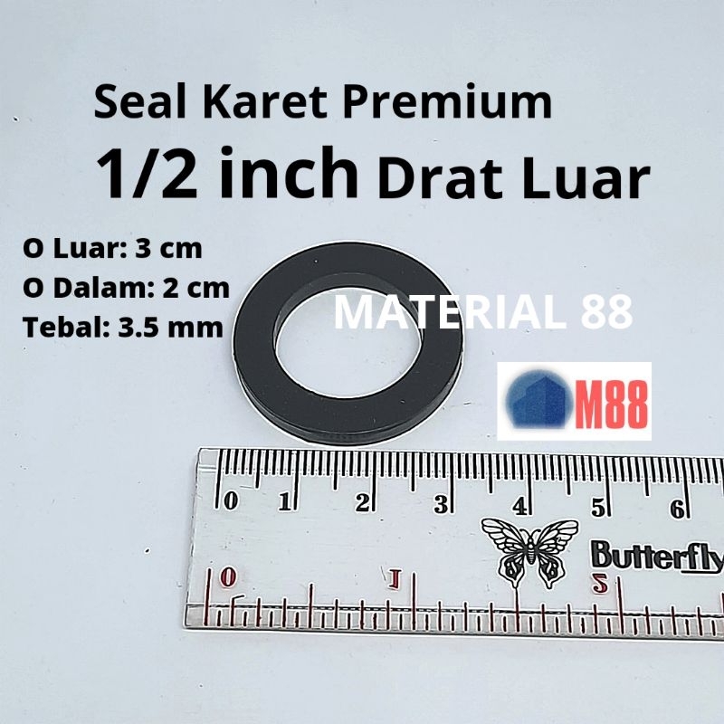 Jual Seal Karet 1/2 inch Premium Paking Rubber Sok Drat Luar 0.5 ...