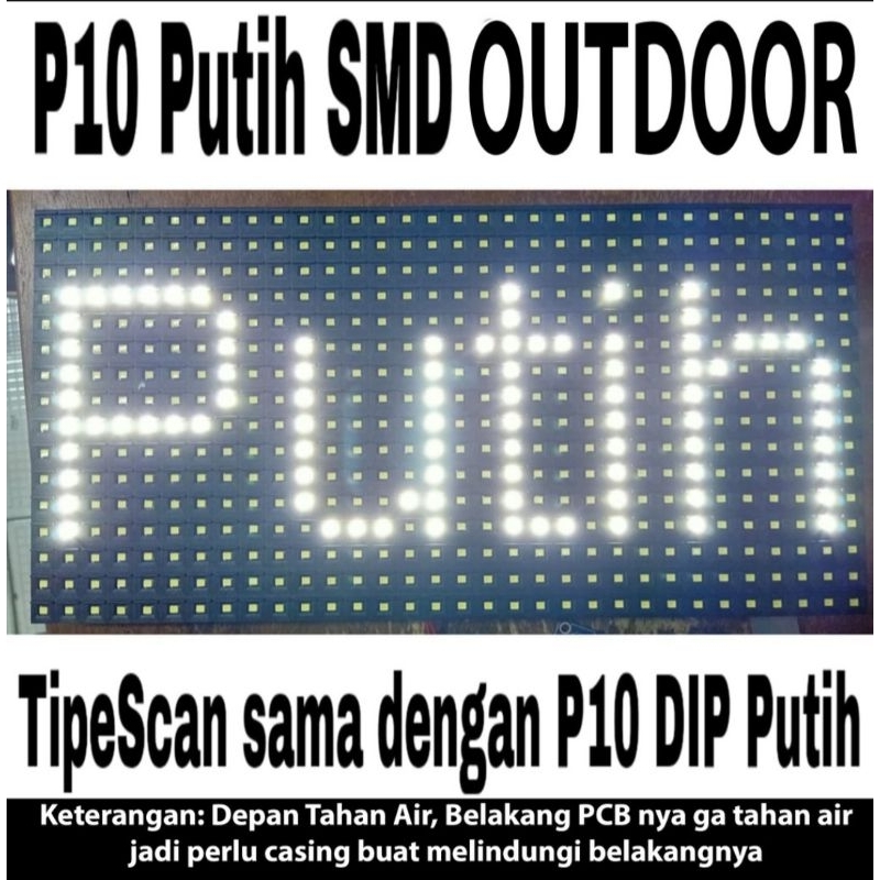 Jual PANEL LED RUNNING TEXT P10 PUTIH SMD OUTDOOR | Shopee Indonesia
