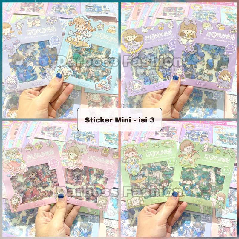 Jual Sticker Sachet Mini Isi 3 / Sticker 2D / Stiker botol / stiker ...