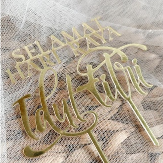 Jual SAMPLE SALE Cake Topper Eid Mubarak / Selamat Hari Raya Idul Fitri ...