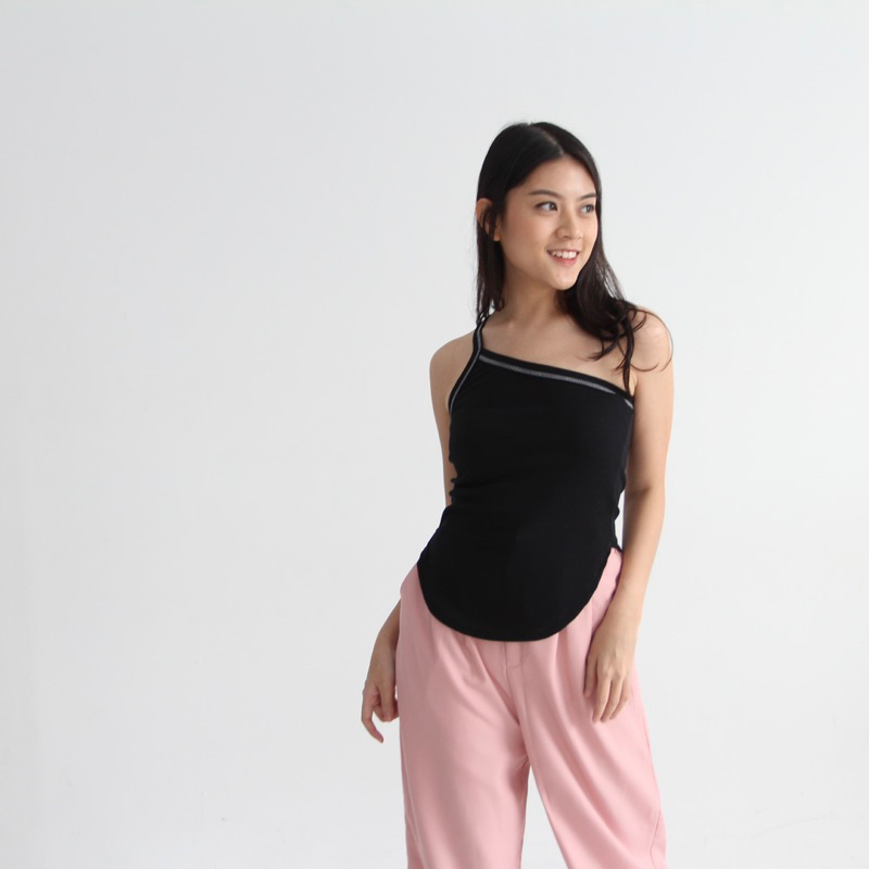 Jual INKA TOP - SOMA Ribbed Knit Assymetric Tank Tanktop Atasan Wanita Summer Kotak Atasan Semi ...