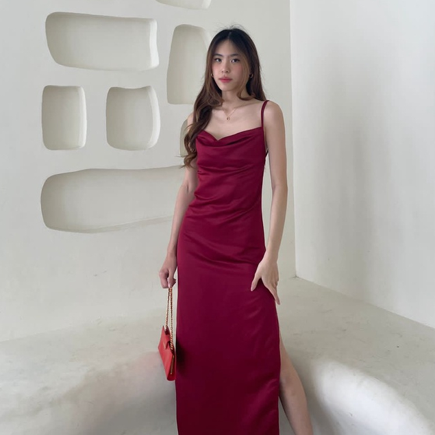 Jual Madison Satin Dress -- Ocha Wear | Dress Pesta Satin Backless ...